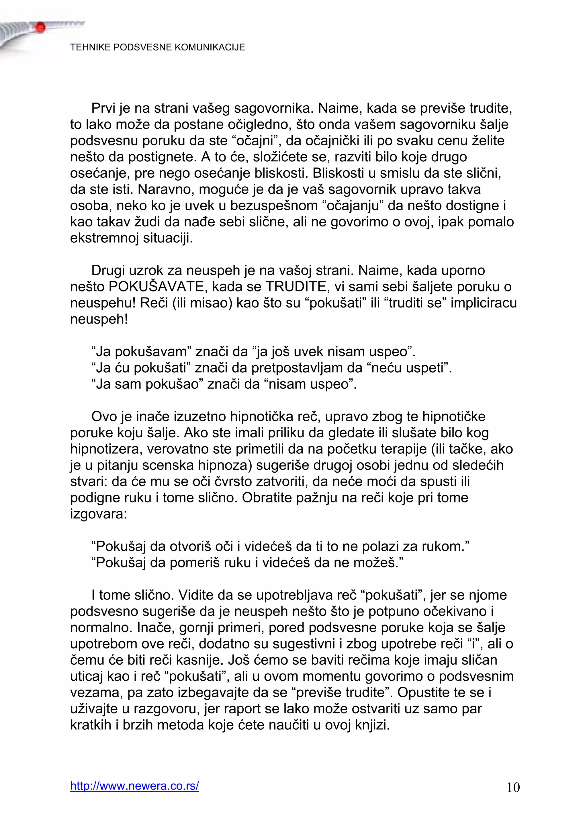 Marijo Krzic, tehnike podsvesne komunikacije, new era | PDF