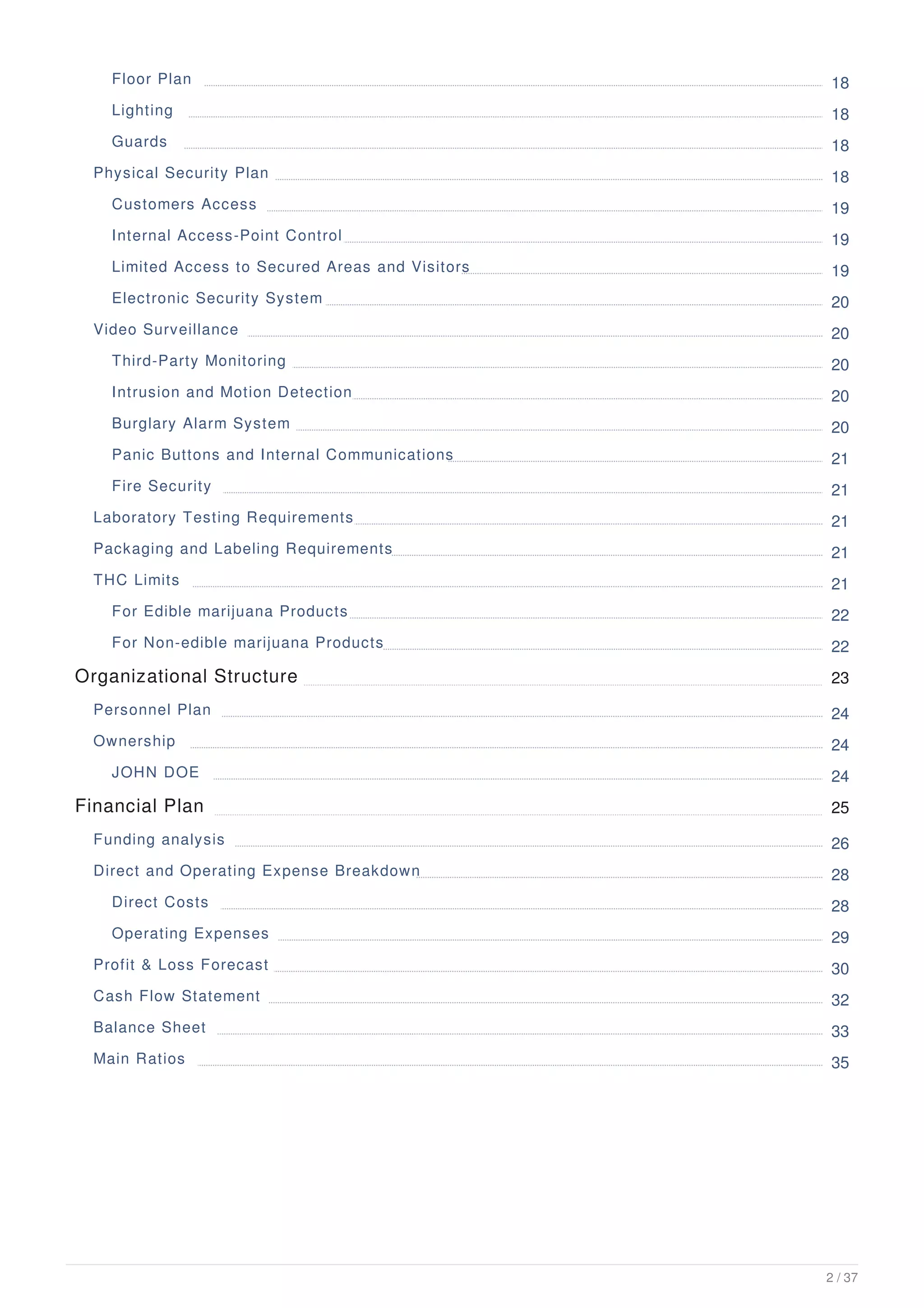 Marijuana Business Plan Example | PDF