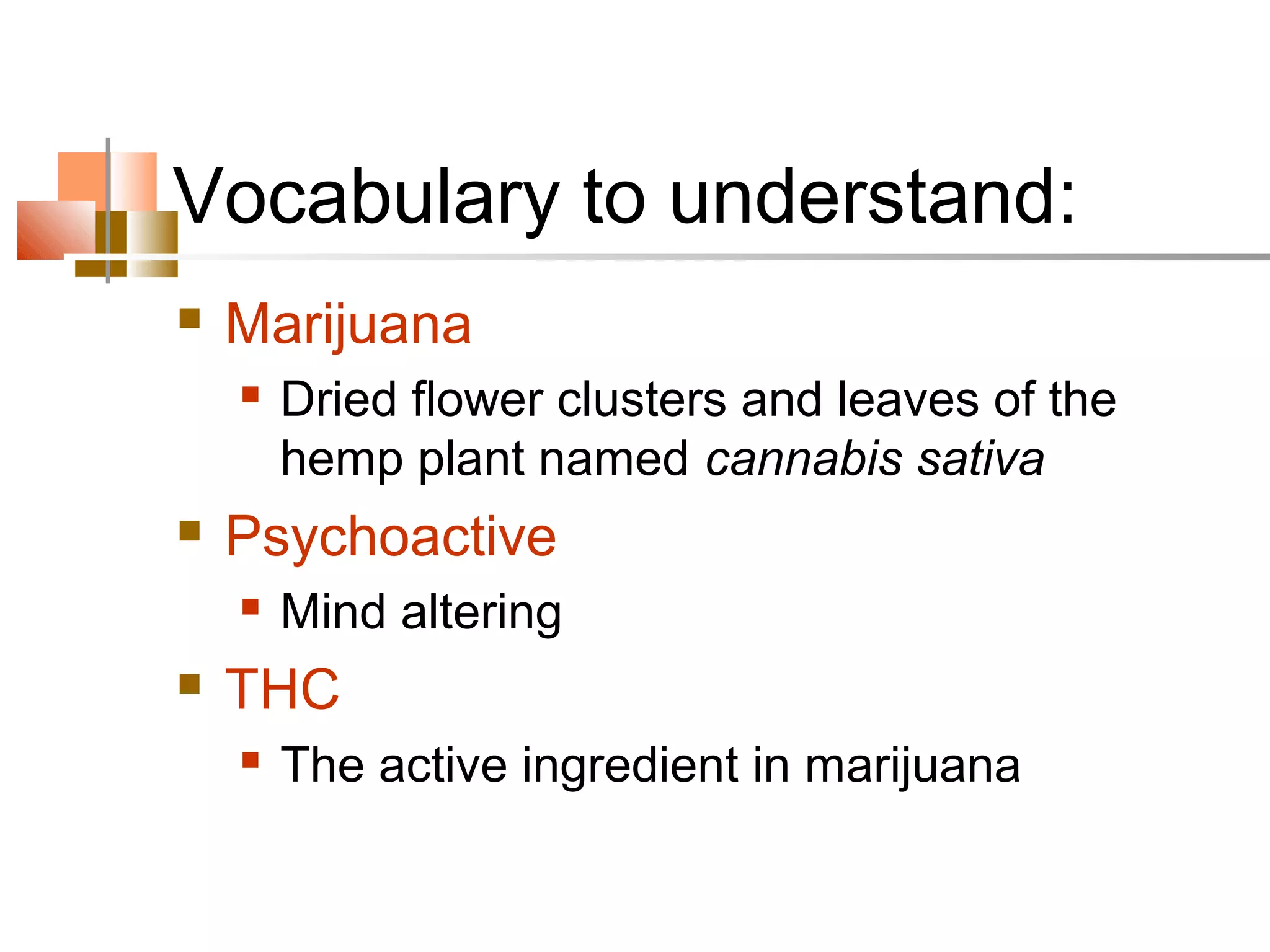 Marijuana effects Myths and Realities - Hemprove | PPT