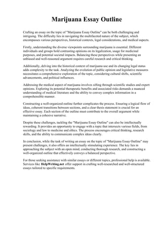 Marijuana Essay Outline. Mississippi Delta Community College | PDF