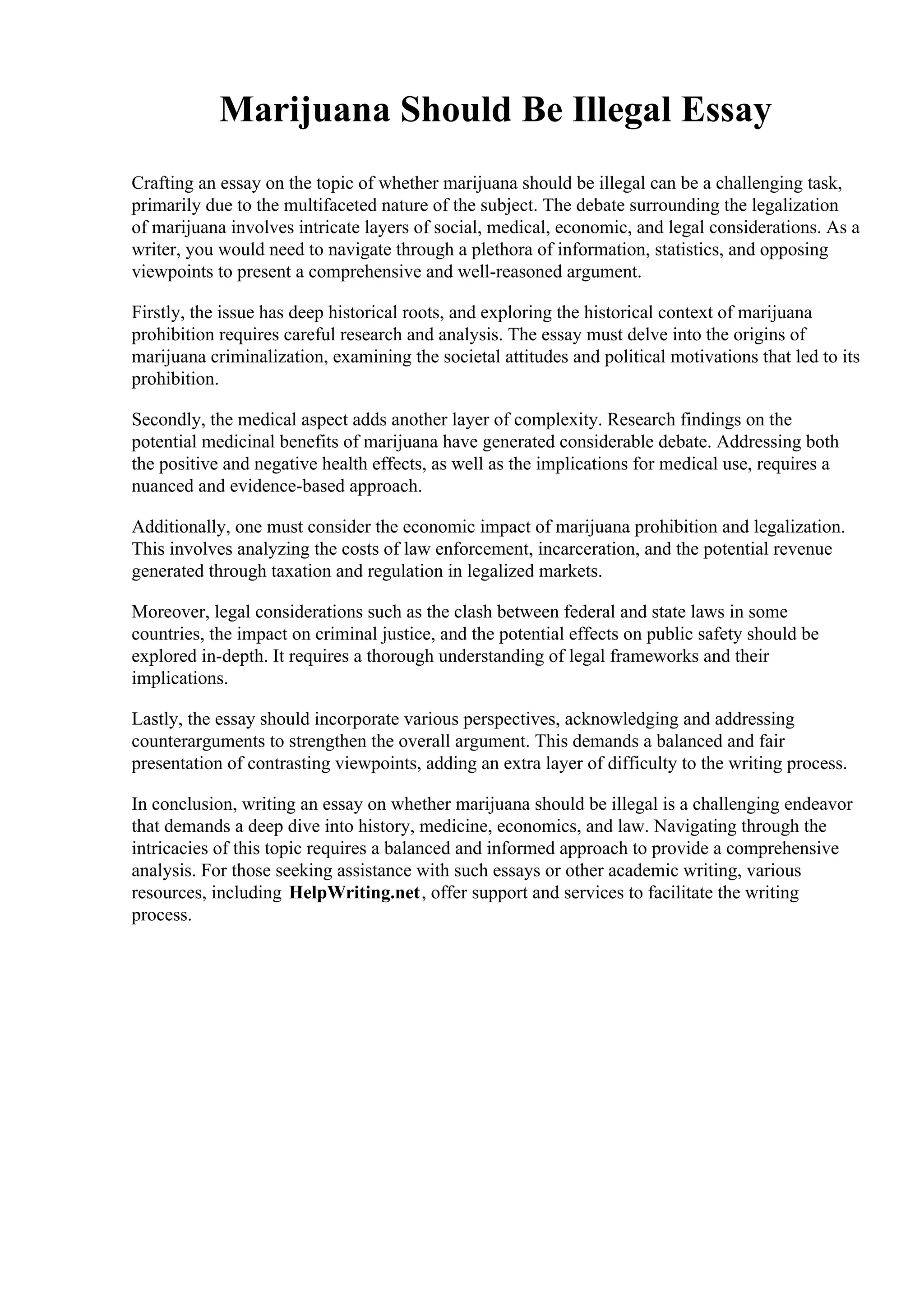 Marijuana Should Be Illegal Essay.pdf