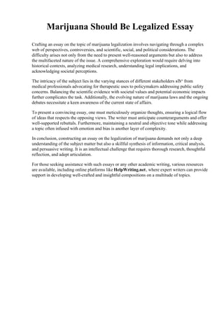 Marijuana Should Be Legalized Essay.pdf