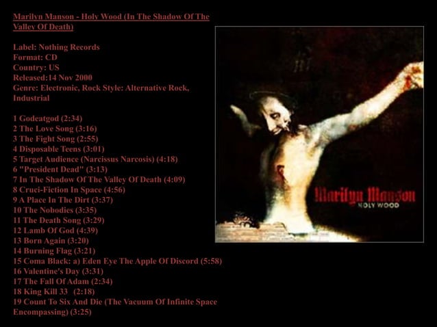Marilyn manson album covers | PPTX | Classic Rock | Rock Music