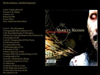 Marilyn Manson Album Covers