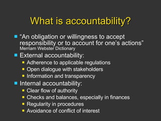 Instruments for improvement of Accountability and Governance in NGOs | PPT