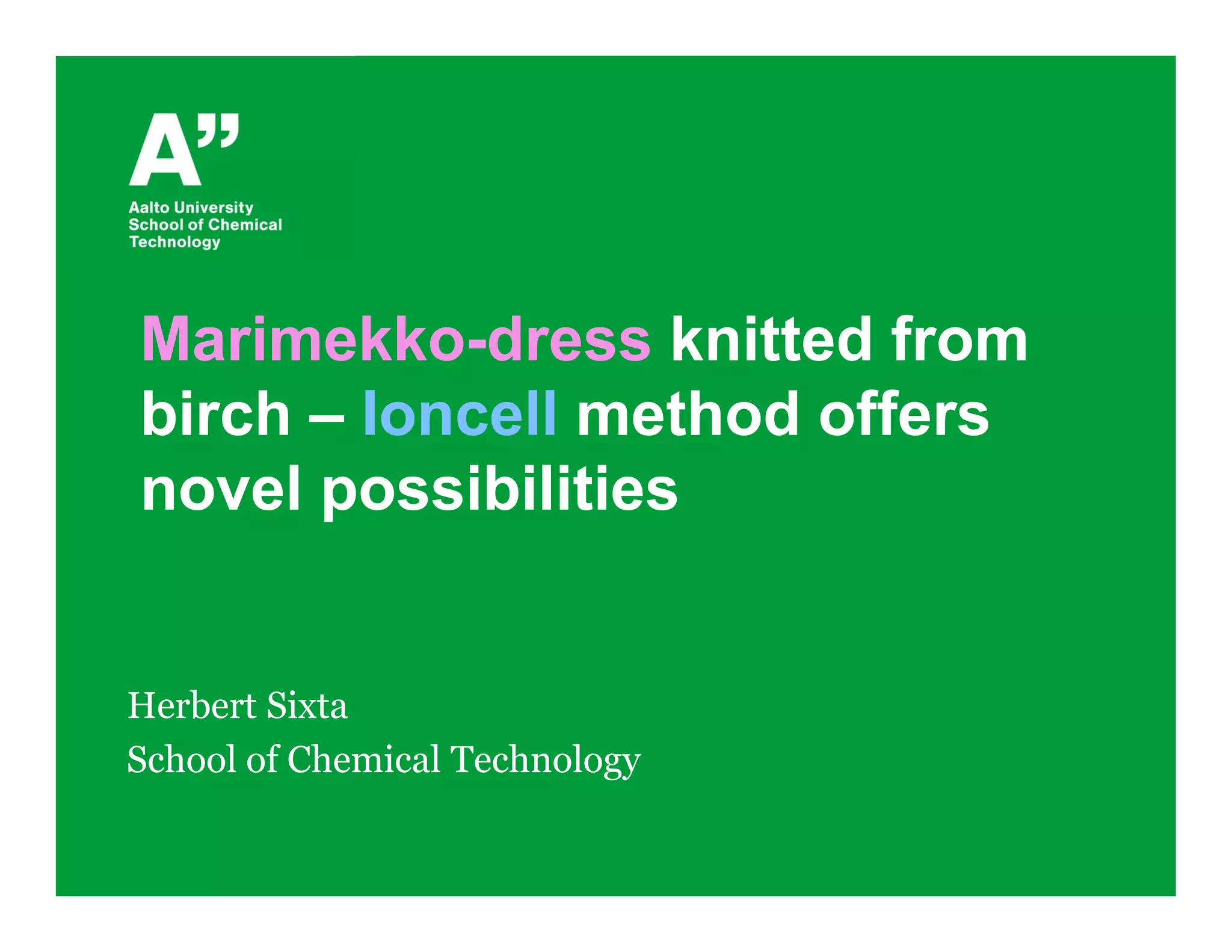 Marimekko dress knitted from birch | PDF