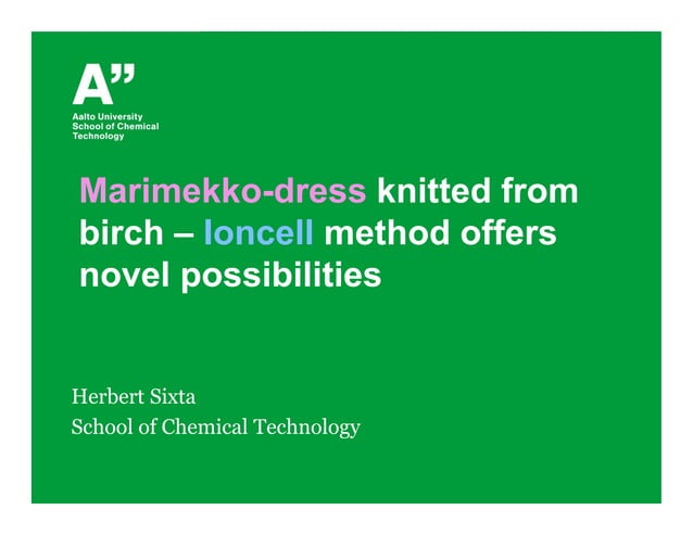 Marimekko dress knitted from birch | PPT