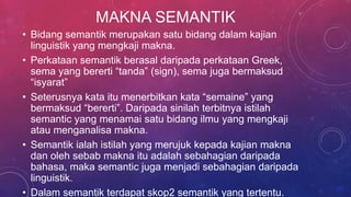 Mari mengenali semantik & pragmatik | PPTX