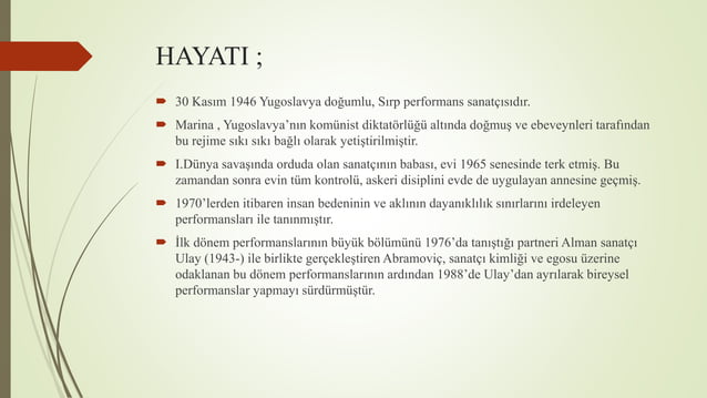 Marina Abramovic Sunum | PPTX