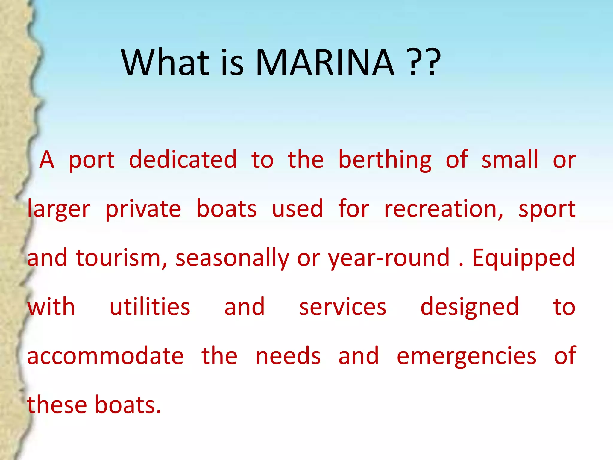 Marina and development process | PPTX