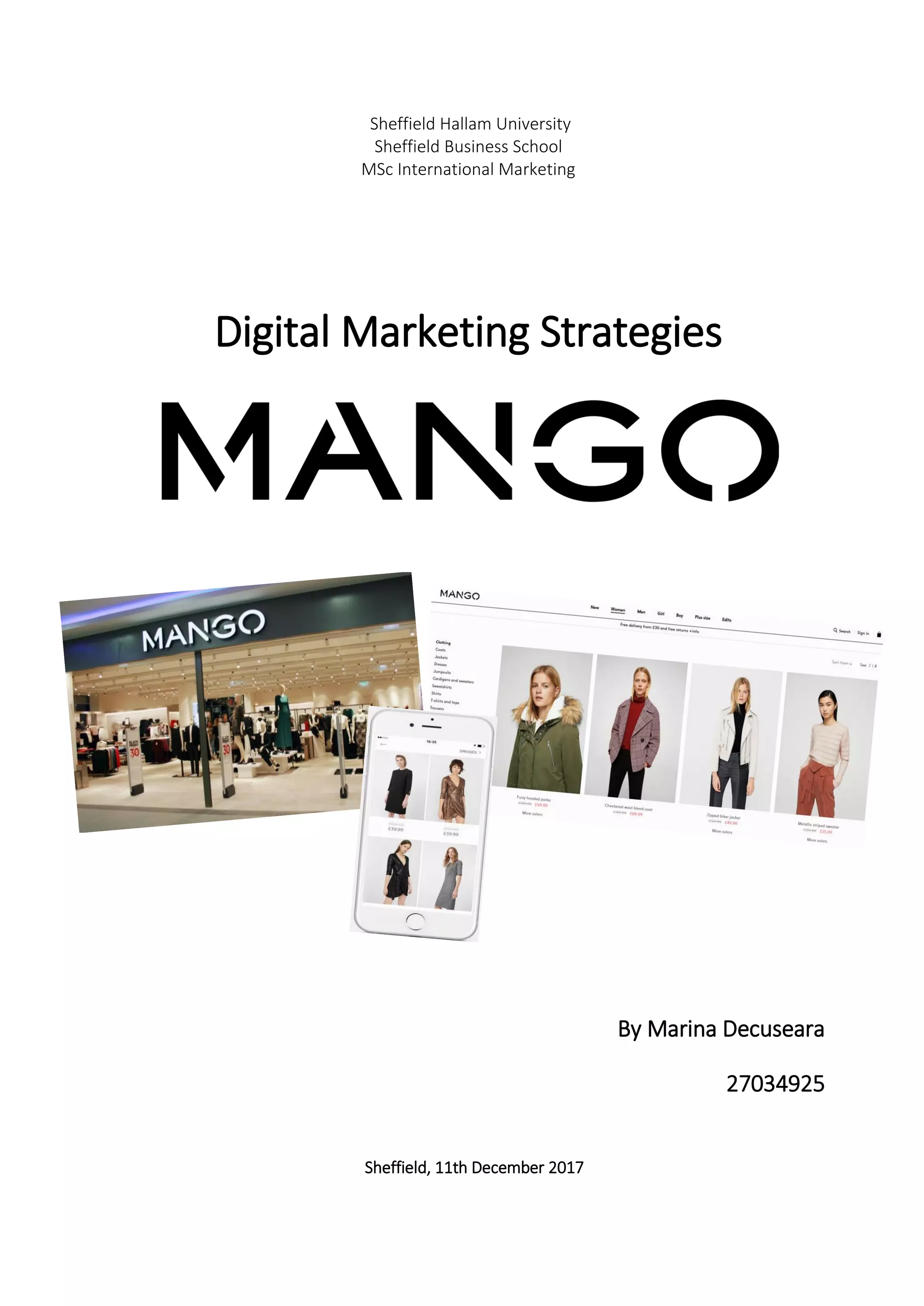 Digital Marketing Strategies. Case study - Mango | PDF