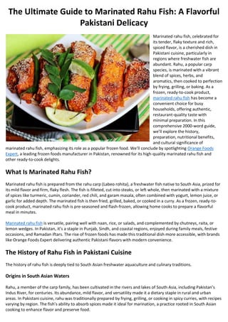 Marinated Rahu Fish A Delicious, Ready To Cook, Frozen Food Chunk.pdf