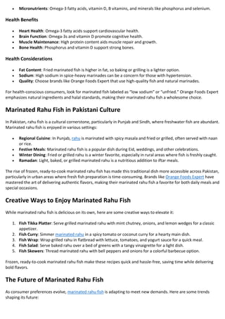 Marinated Rahu Fish A Delicious, Ready To Cook, Frozen Food Chunk.pdf