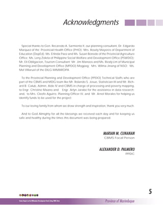 MDGs Provincial Status Report 2010 Philippines Marinduque | PDF