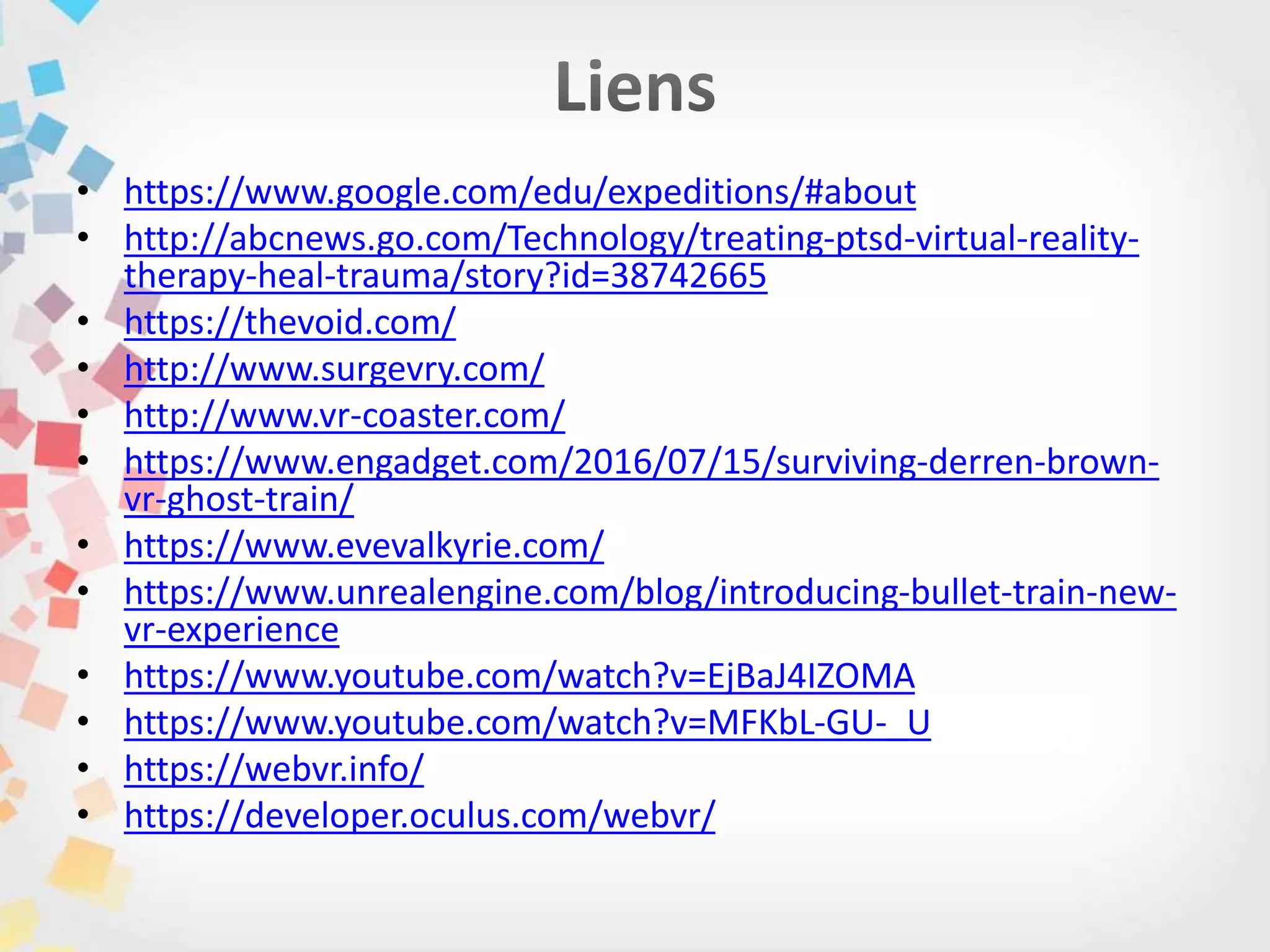 La réalité virtuelle et ses applications | PPT