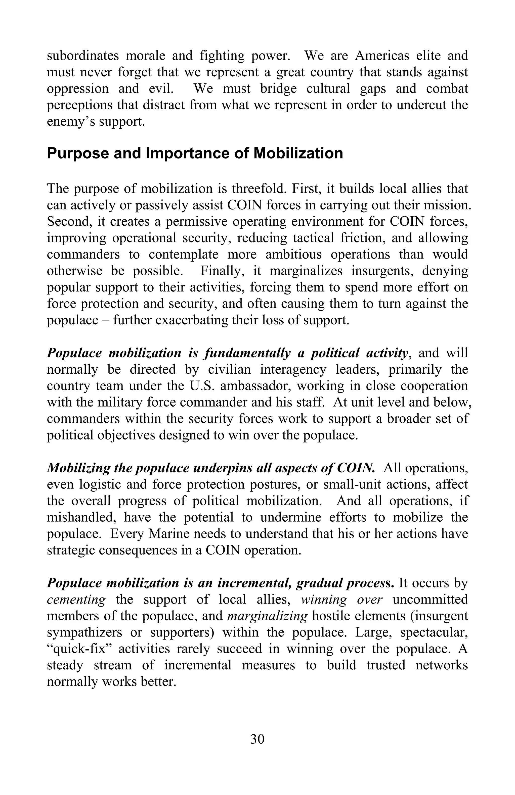 Marine Corps Small Unit Leaders Guide To Counterinsurgency | PDF