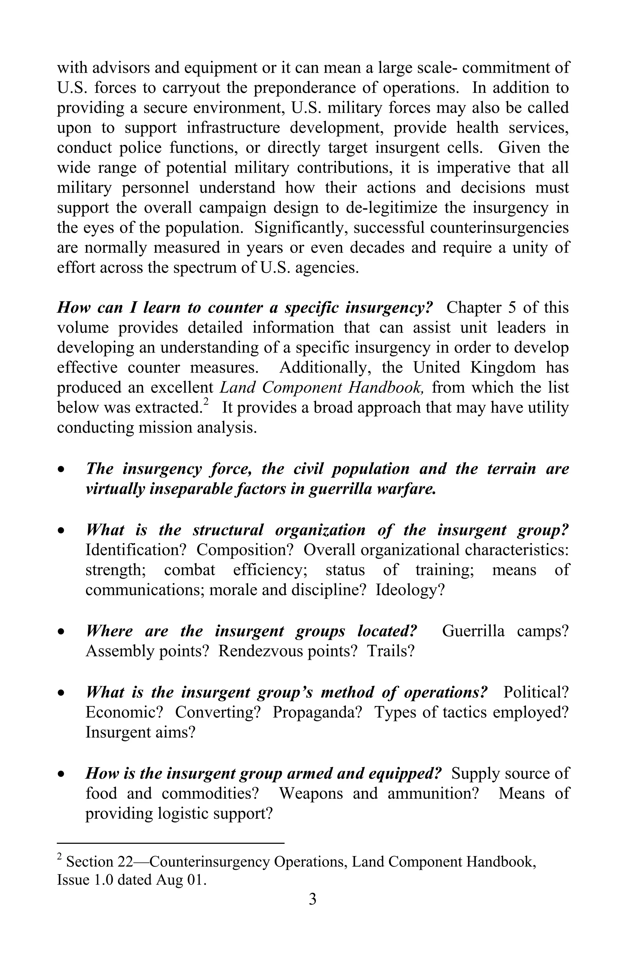 Marine Corps Small Unit Leaders Guide To Counterinsurgency | PDF