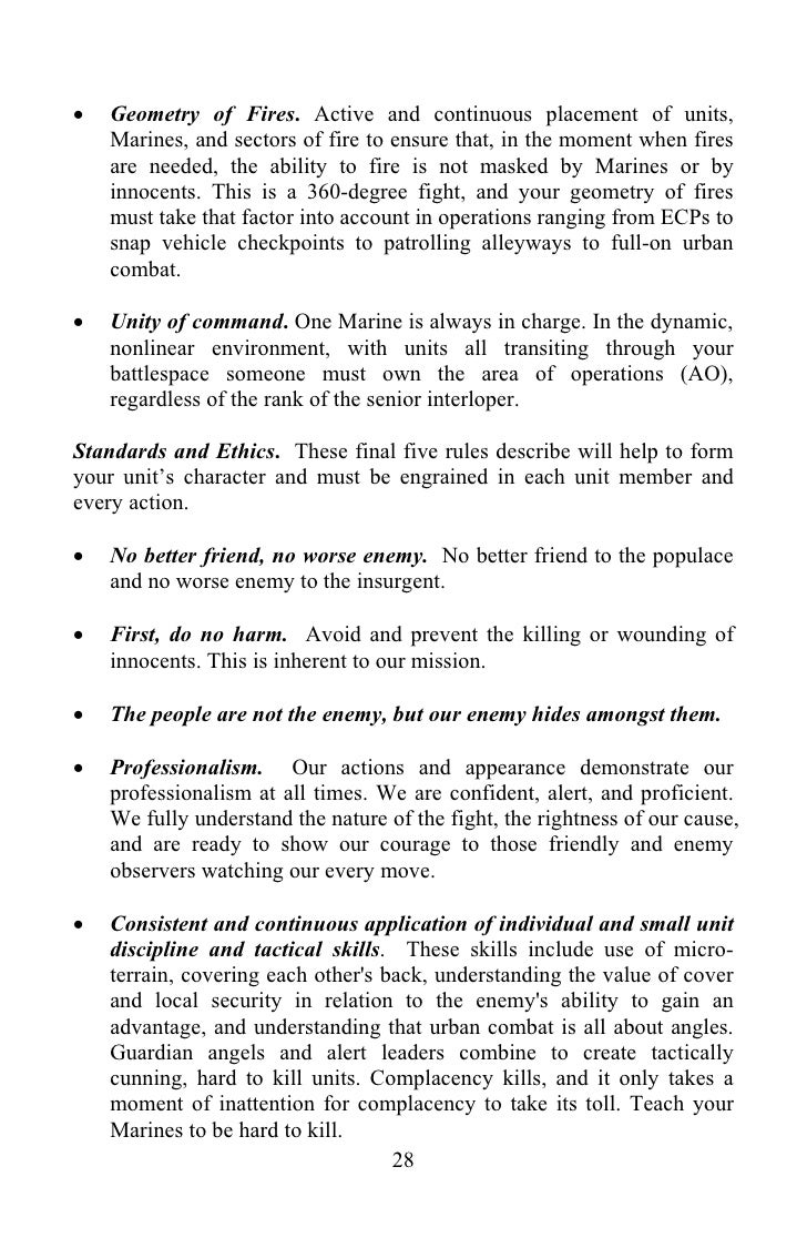 Marine Corps Small Unit Leaders Guide To Counterinsurgency