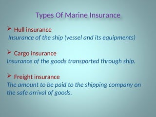 marine-insurance cargo and hull insurance | PPT