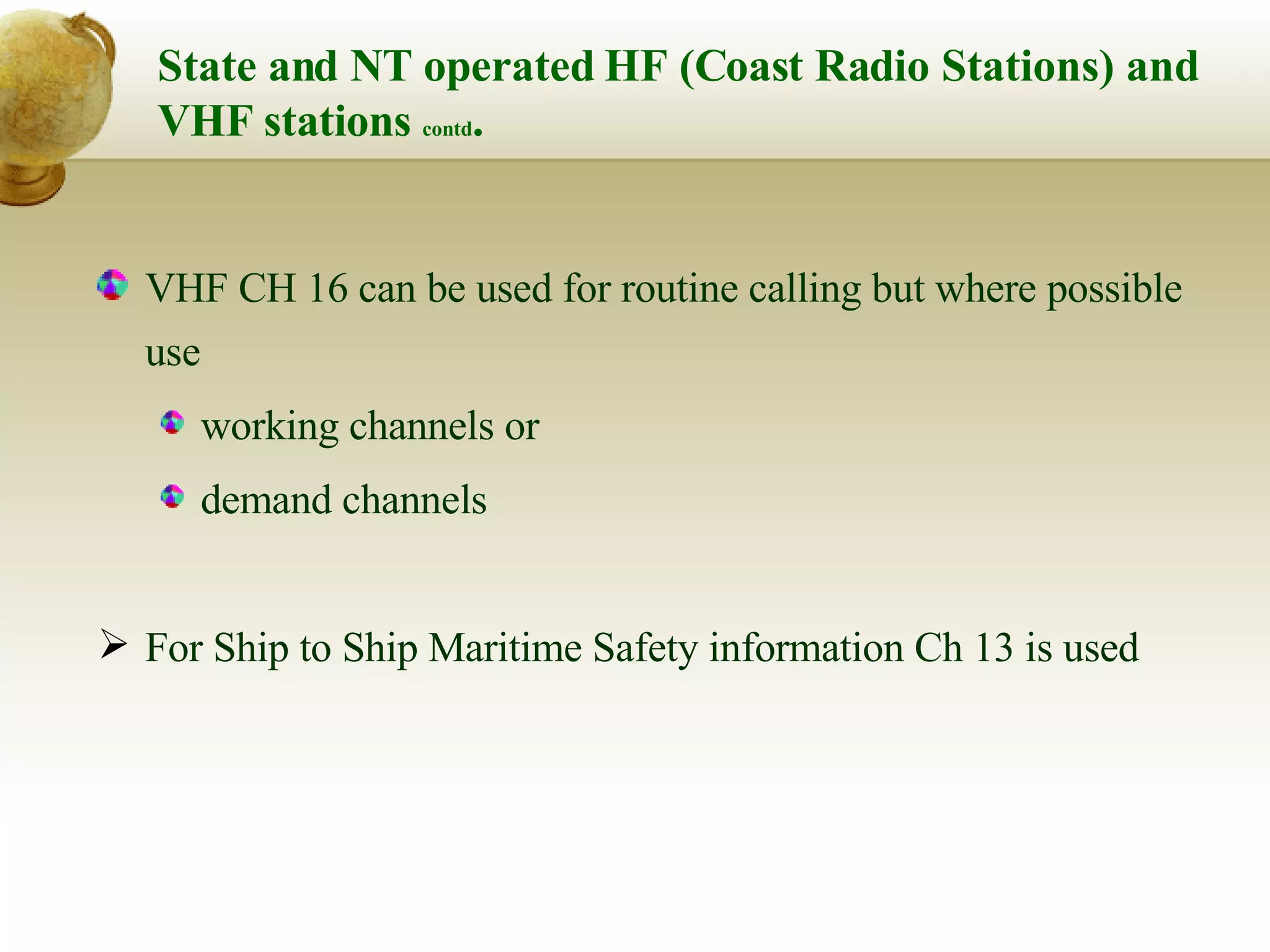 Marine Radio Communication | PPT