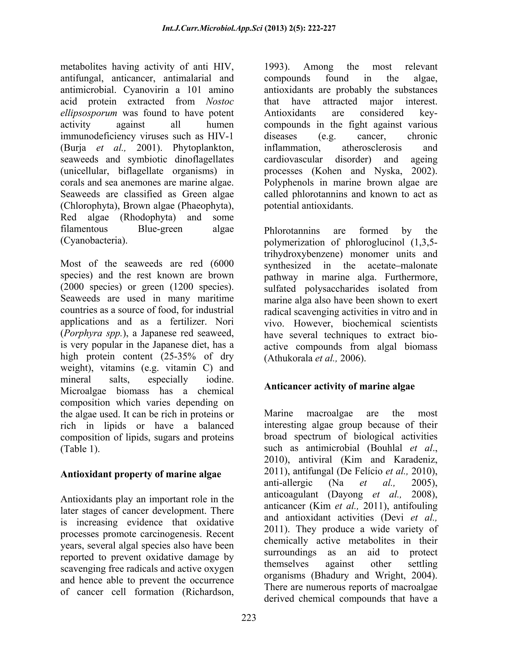 Marine algae an overview | PDF