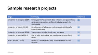Marine and coastal applications of LoRa wireless technology | PPTX