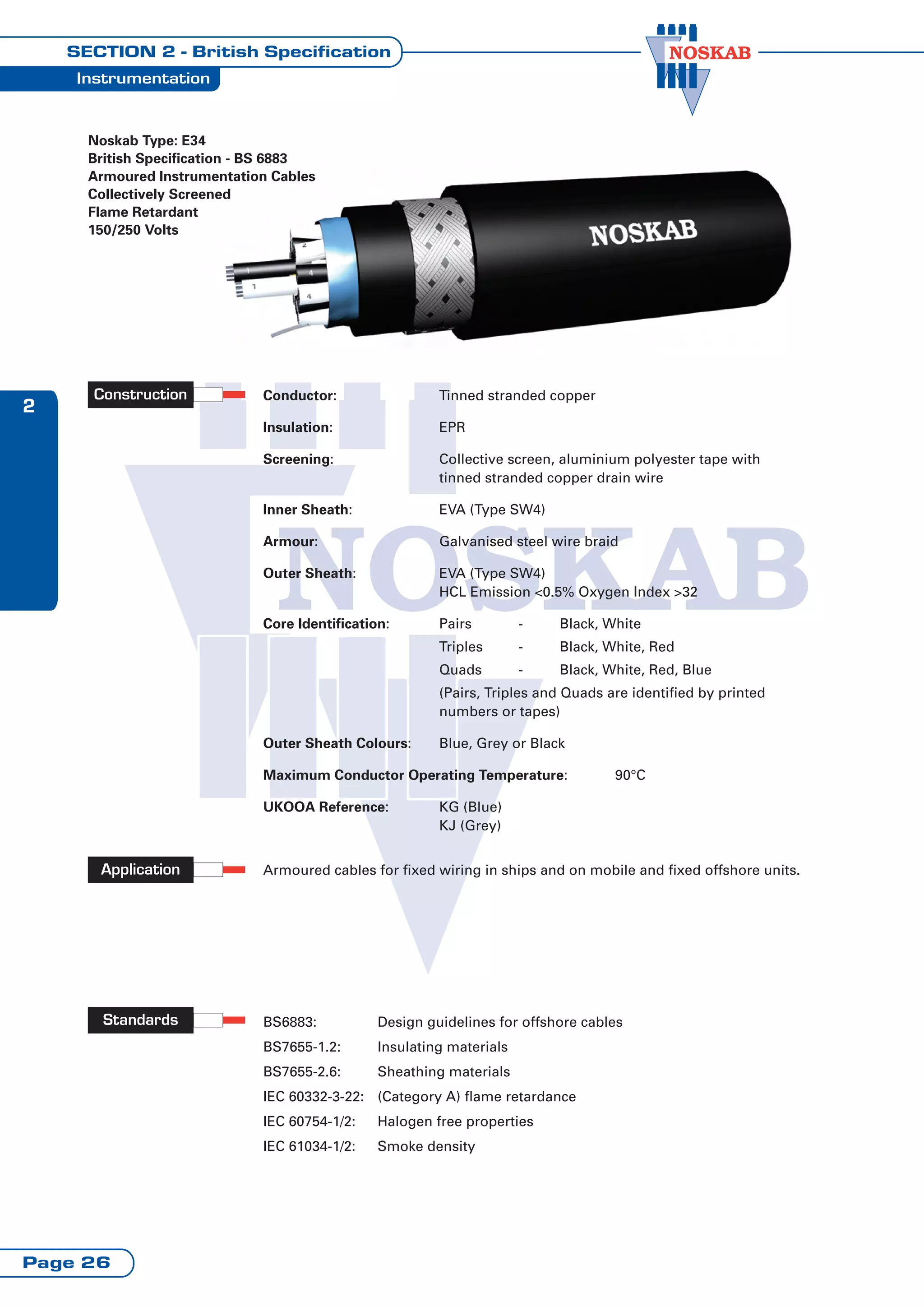 Marine and Offshore Cables - Noskab Catalogue | PDF