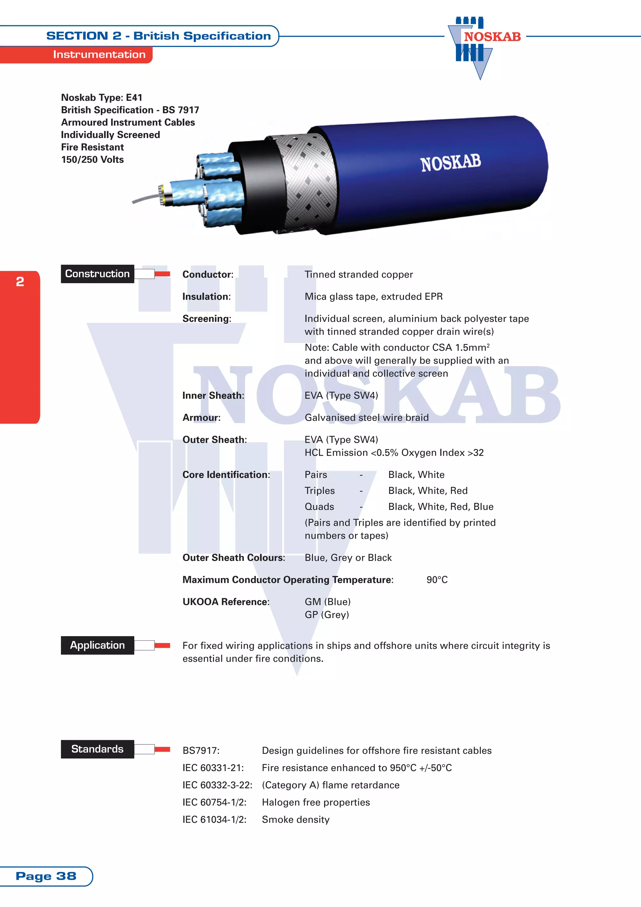Marine and Offshore Cables - Noskab Catalogue | PDF