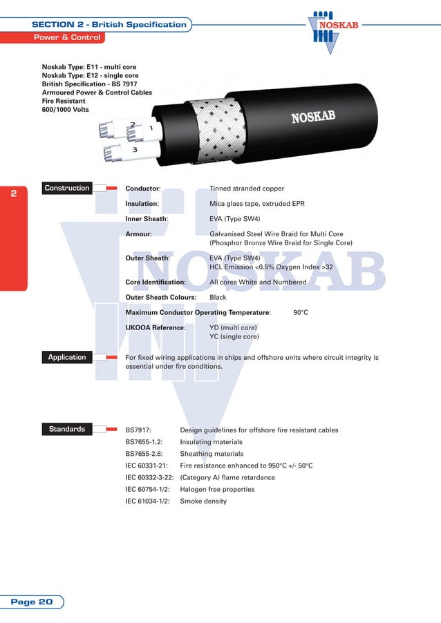 Marine and Offshore Cables - Noskab Catalogue | PDF