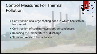 Control Of Thermal Pollution