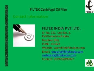 Filtek centrifugal filters on Marine application | PPT