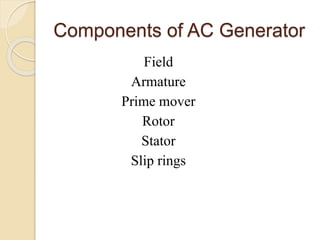 PArts and Principle of AC Generator | PPT