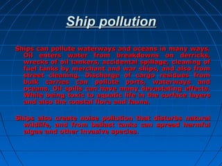 Marine based sources of pollution | PPT