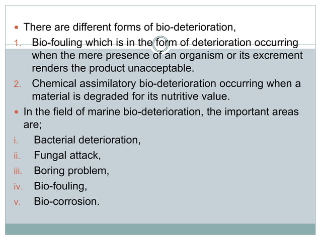Marine bio deterioration | PPT