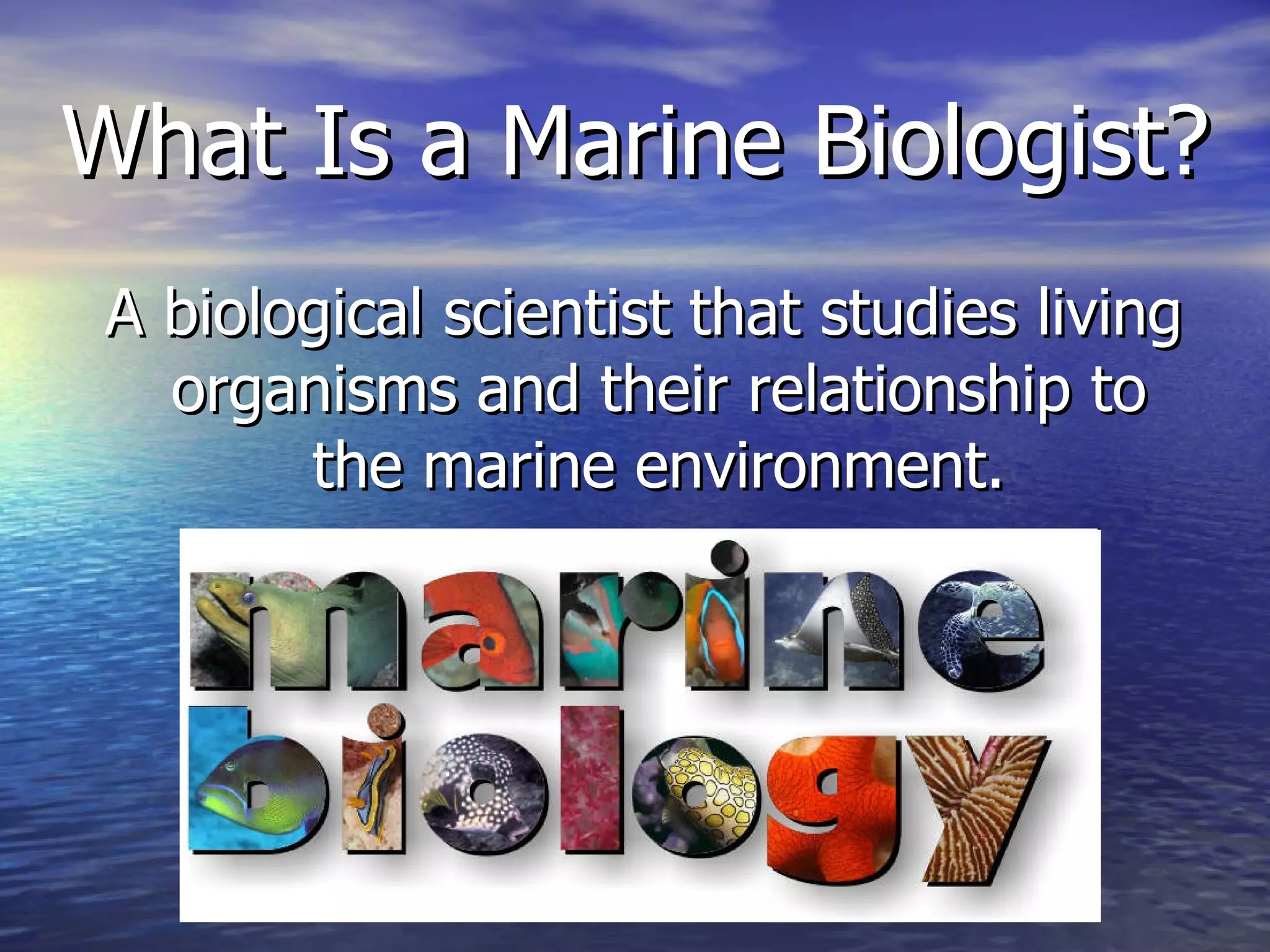 Marine Biologist Without Video Power Point | PPT