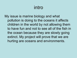 Marine biology adl | PPT | Environment | Science