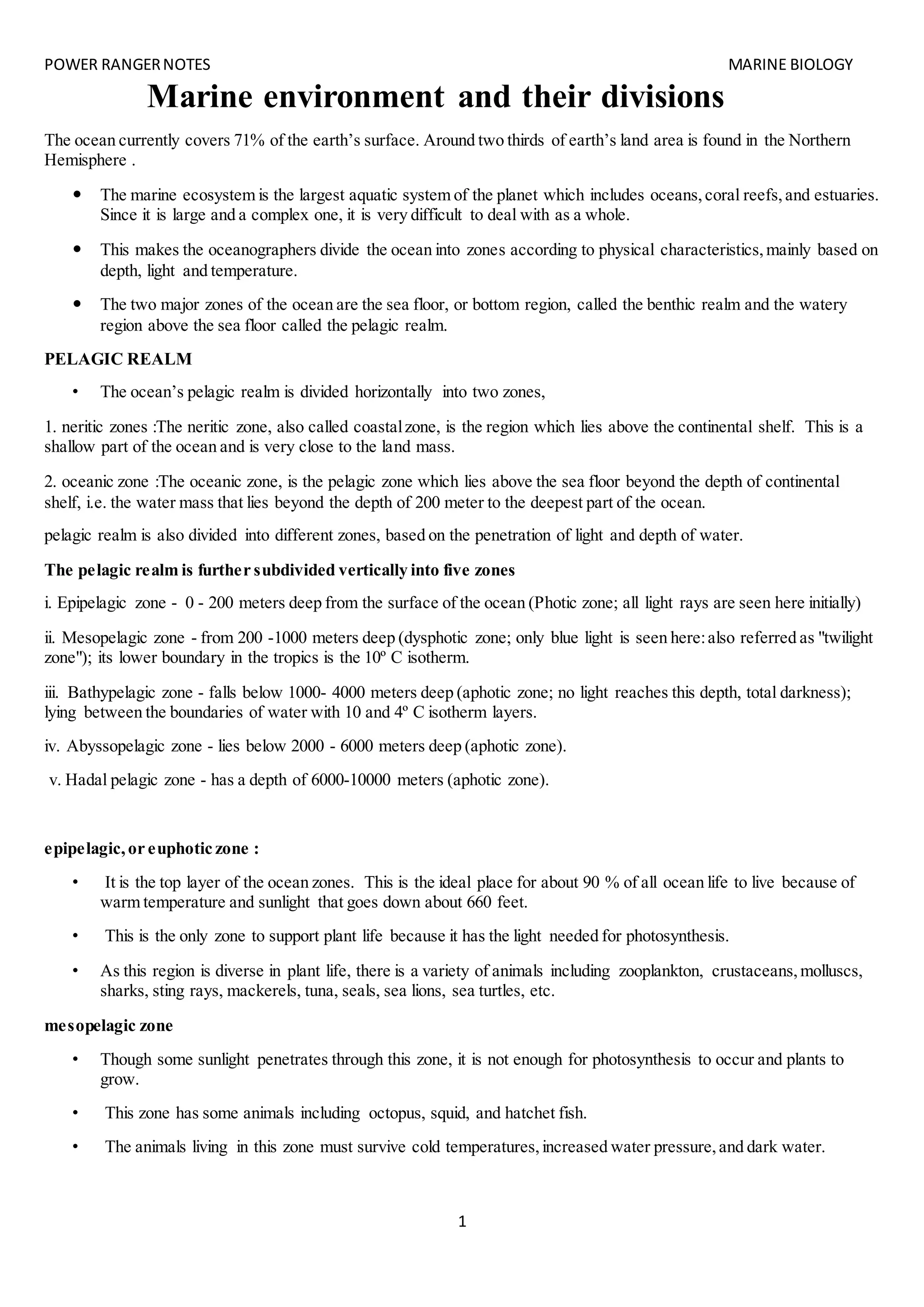 Marine Biology 2nd sem (full sylabus) | DOCX