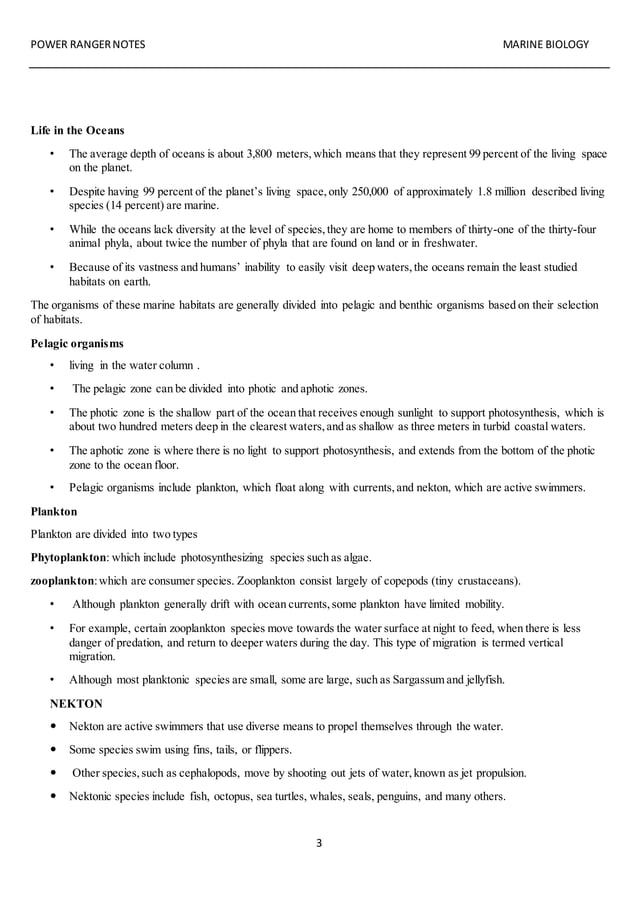 Marine Biology 2nd sem (full sylabus) | DOCX