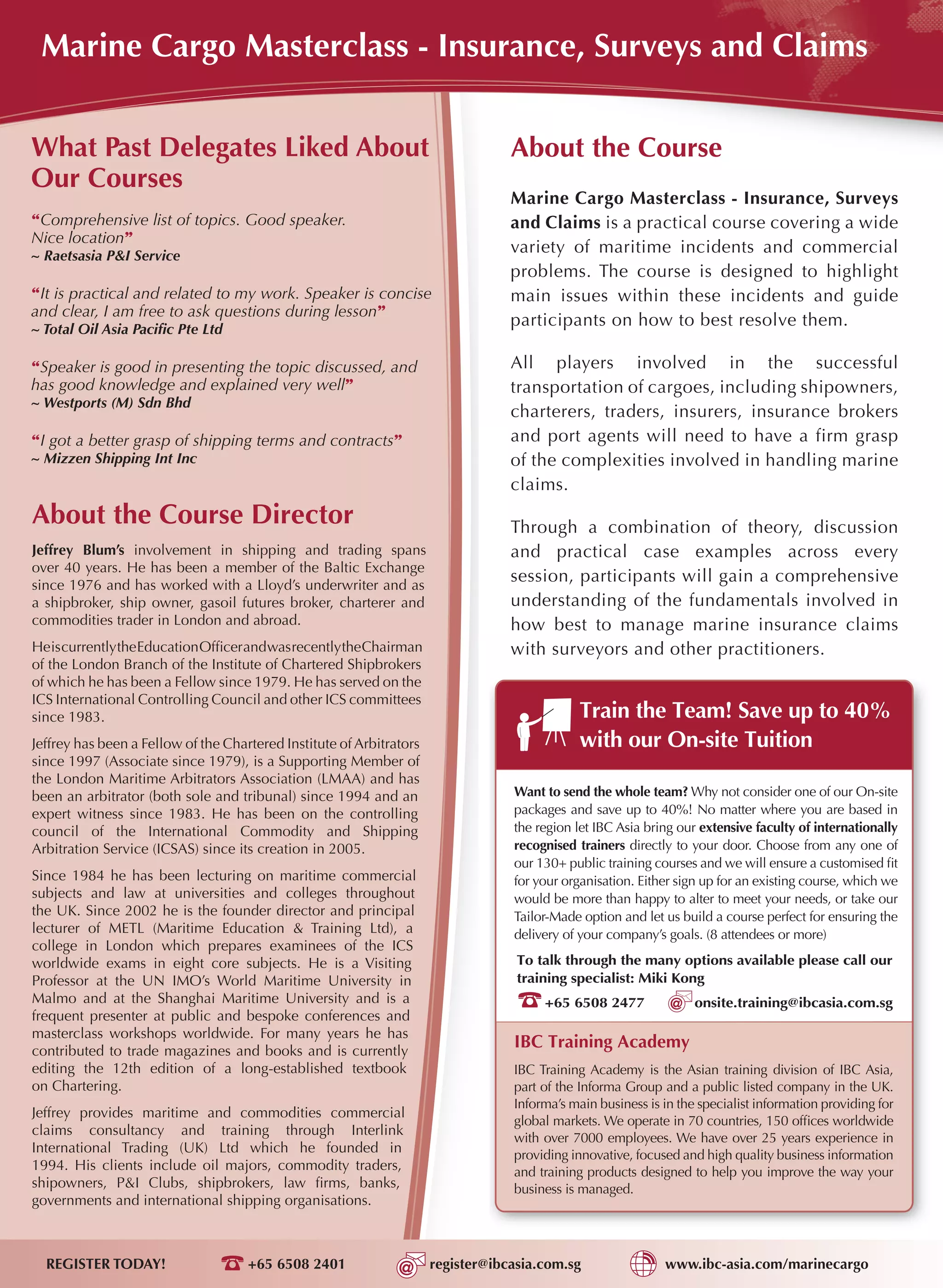 Marine Cargo Masterclass - Insurance, Surveys and Claims | PDF