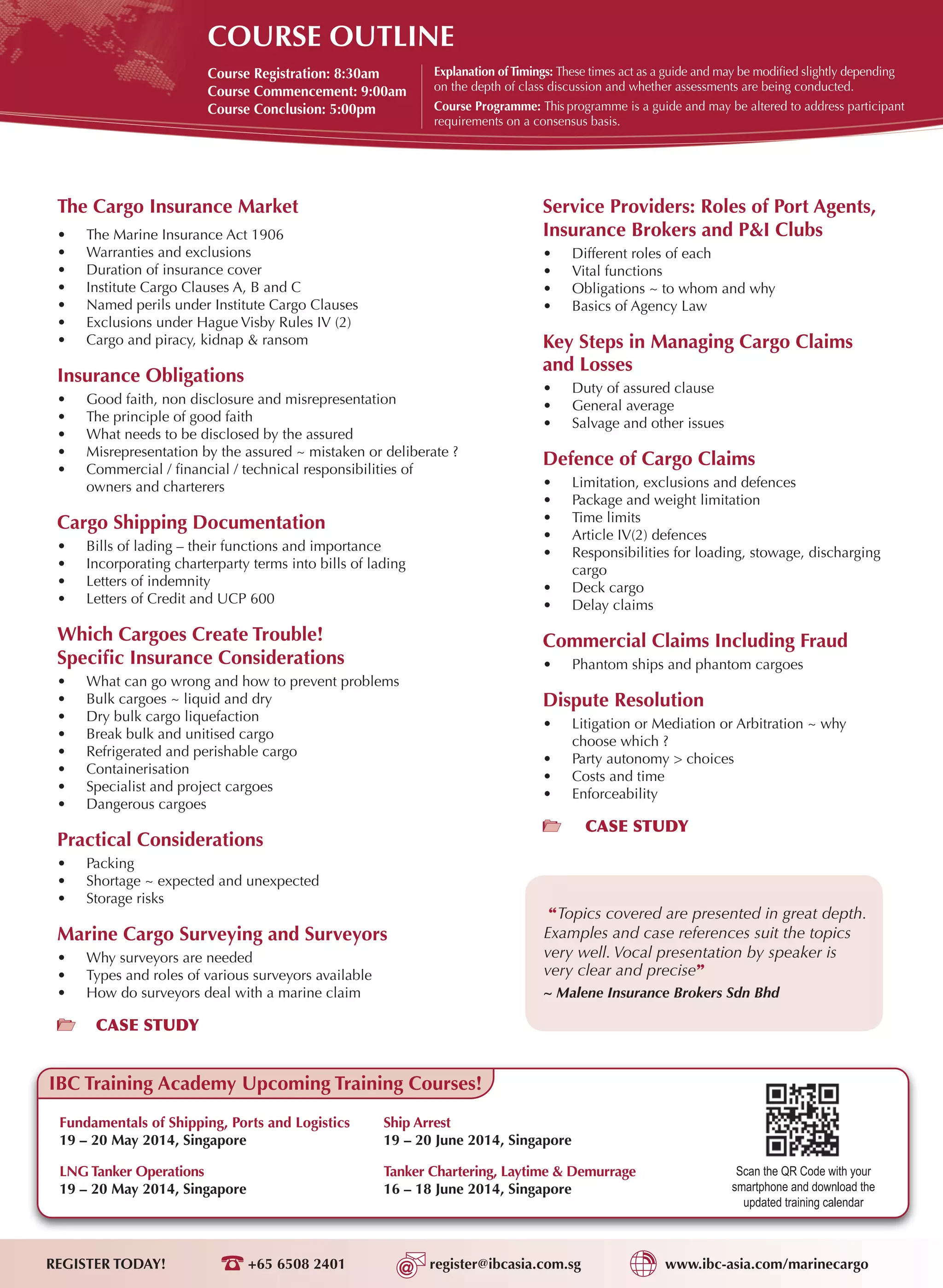 Marine Cargo Masterclass - Insurance, Surveys and Claims | PDF