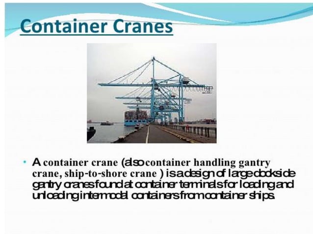 marine cargo handling system and machines | PPTX | Cruises | Travel Type