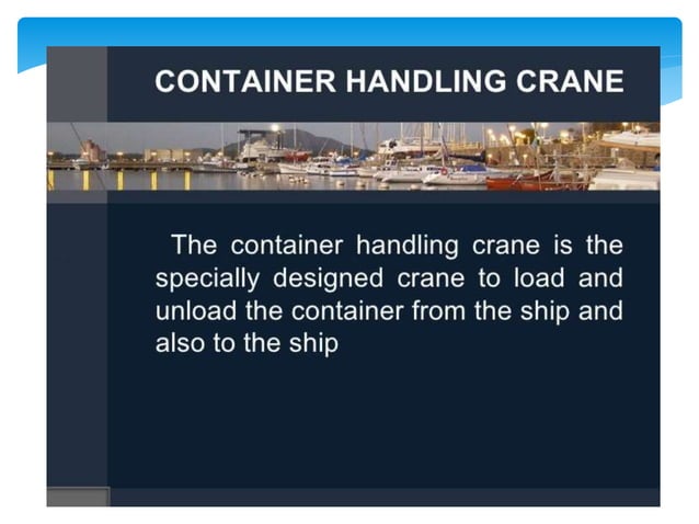 marine cargo handling system and machines | PPTX | Cruises | Travel Type
