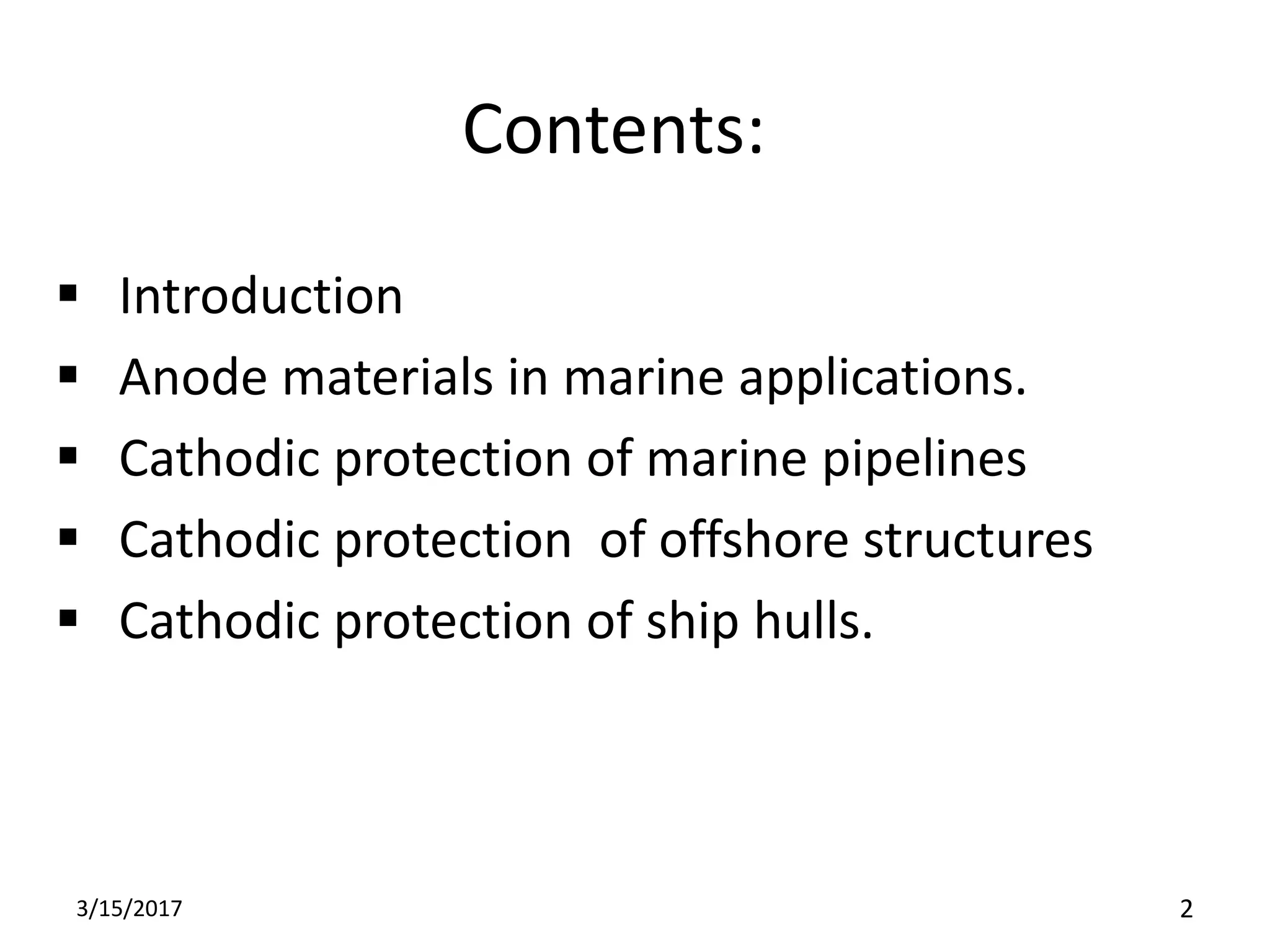 Marine cathodic protection. | PPT