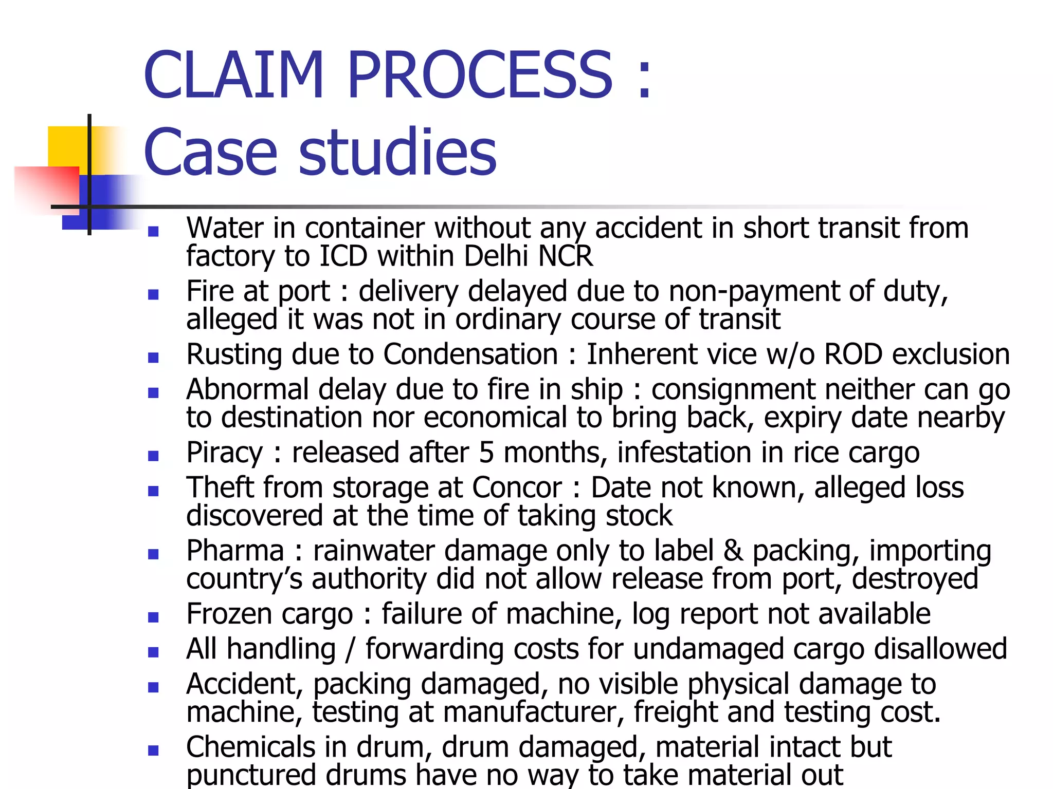 Marine Cargo insurance claims | PPTX