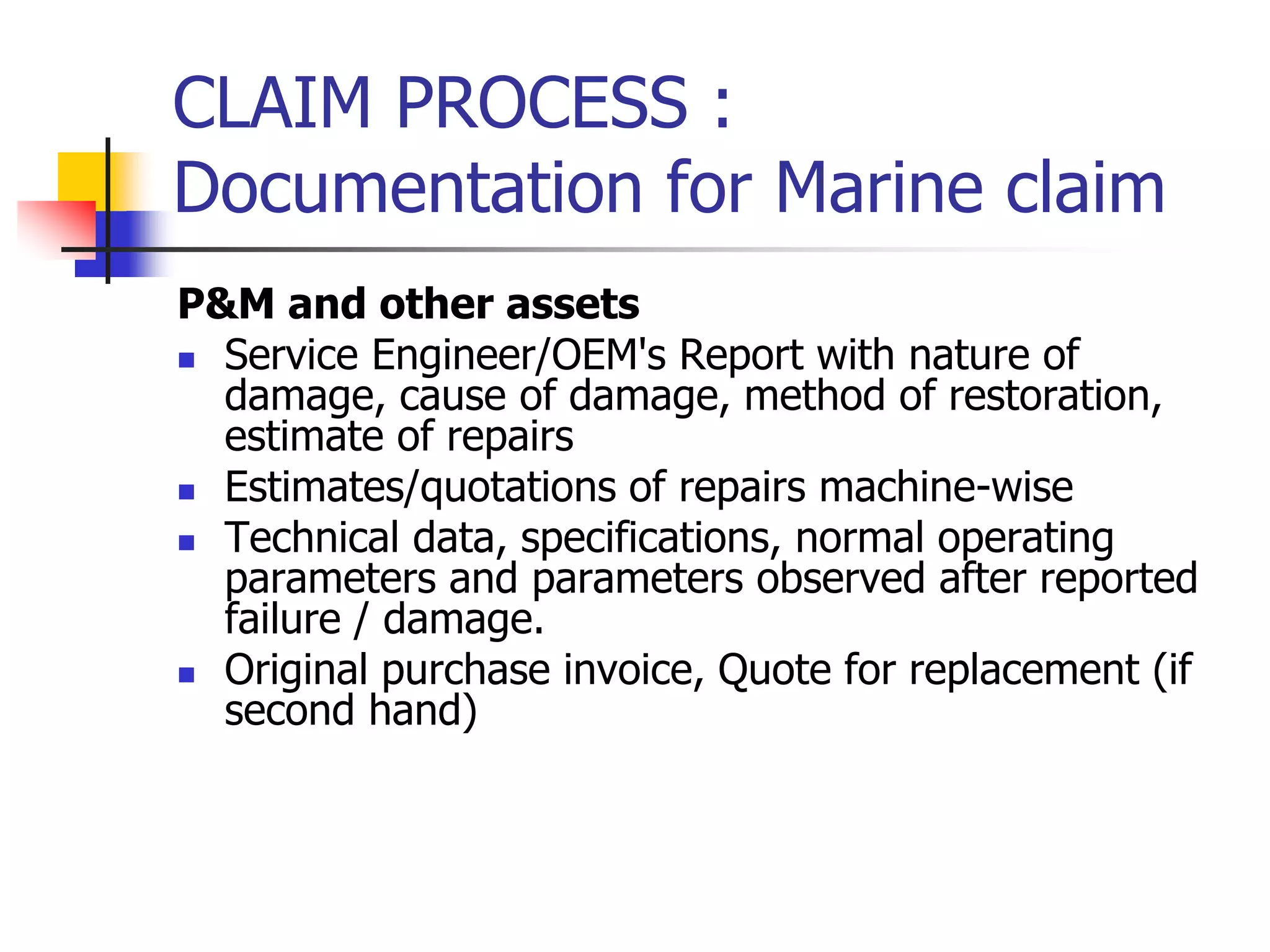 Marine Cargo insurance claims | PPTX
