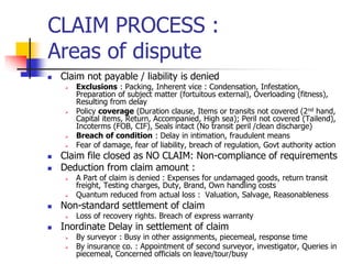 Marine Cargo insurance claims | PPTX | Motor Insurance | Insurance