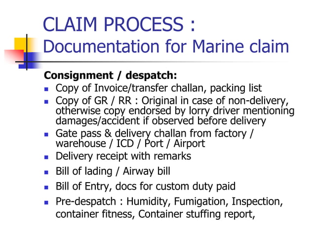Marine Cargo insurance claims | PPTX | Motor Insurance | Insurance