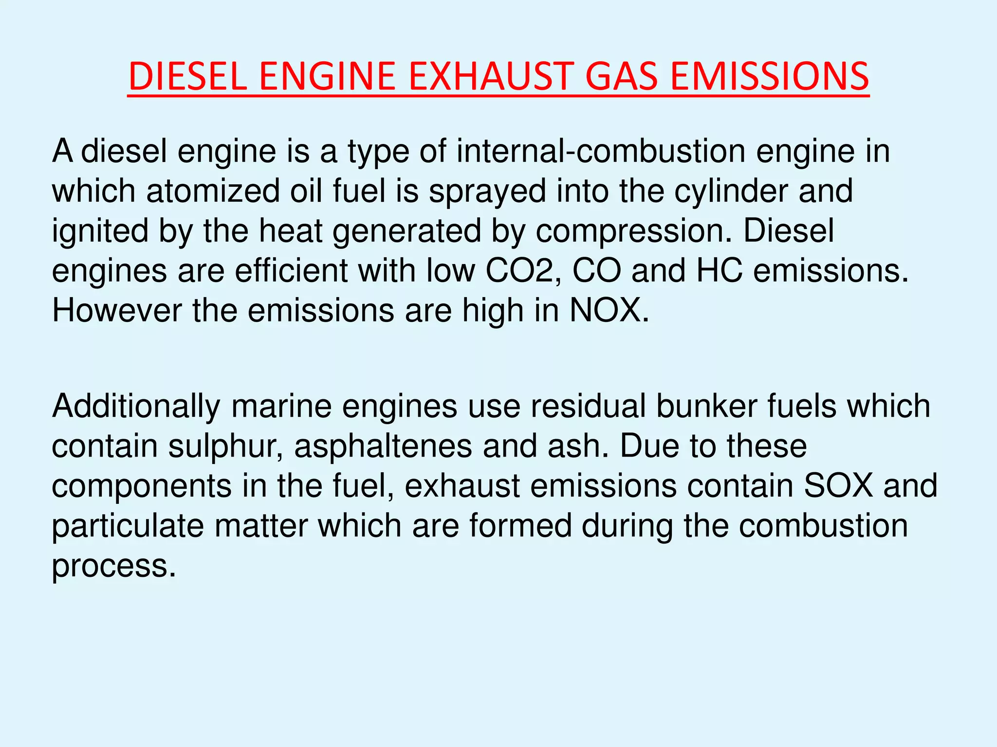 Marine Diesel Engine Exhaust Gas Emissions Control Technologies | PDF