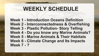 MARINE ECOLOGY.pptx TEACH KIDS OCEANS MARINE LIFE CLIMATE CHANGE | PPTX