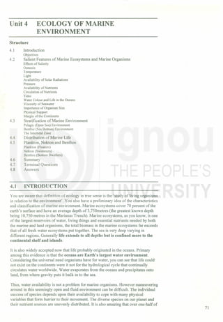 Marine Ecosystem detailed explaination geo | PDF